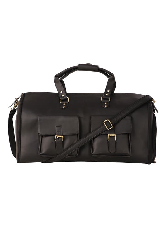 Handmade Leather Duffle bag with multiple pockets and adjustable strap ...
