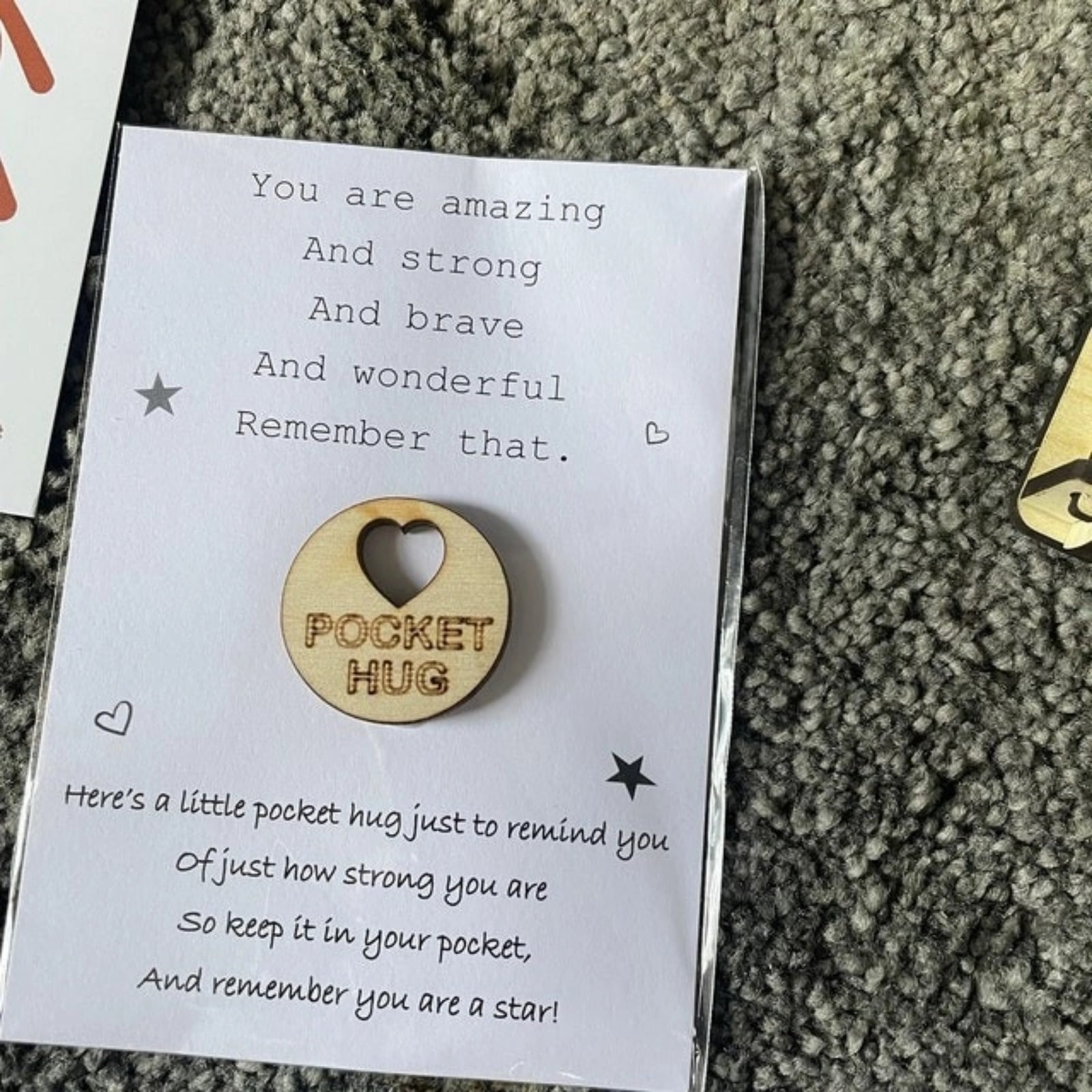 Handmade Love Heart Pocket Hug Card: Greeting Card with the Message You ...