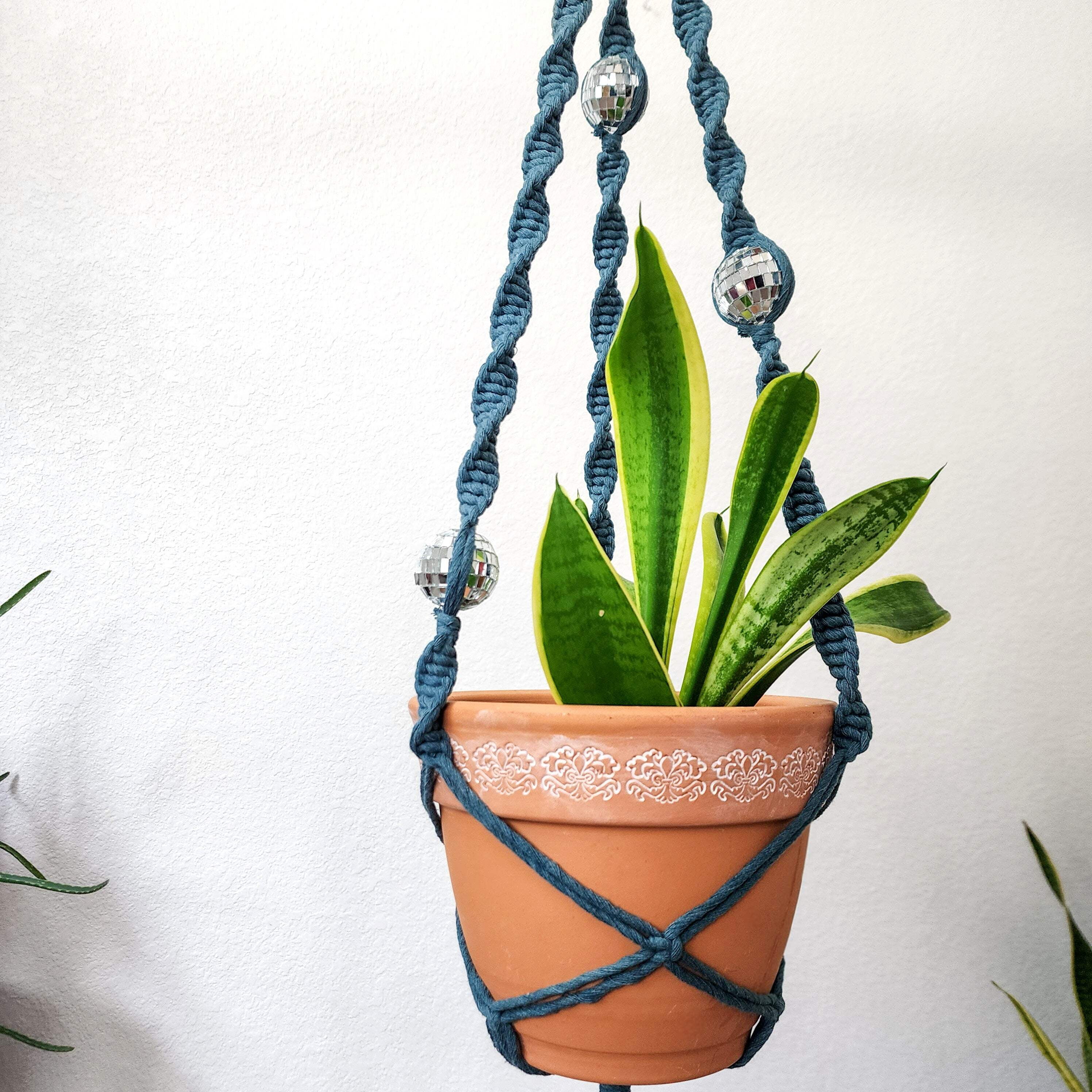 Handmade Macrame Disco Ball Plant Hanger - Walmart.com
