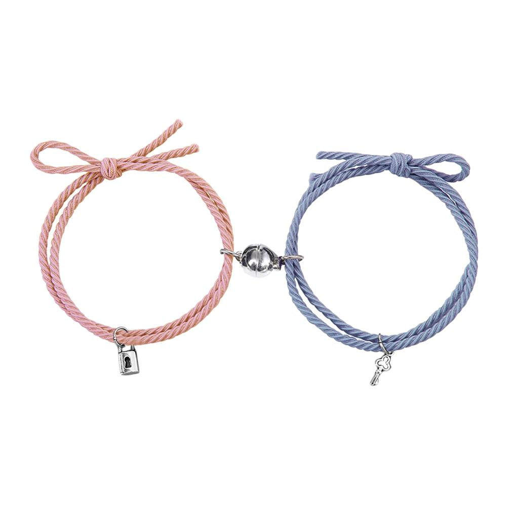 Handmade Magnetic Bracelets Couples Lock and Key Design for Friendship ...