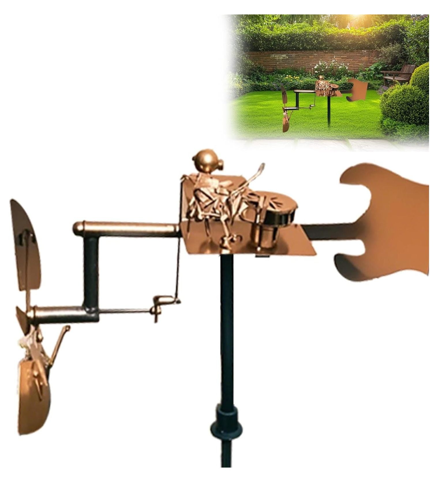 Handmade Metal Drummer Windmill, 2025 Percussionist Music Figurines and ...