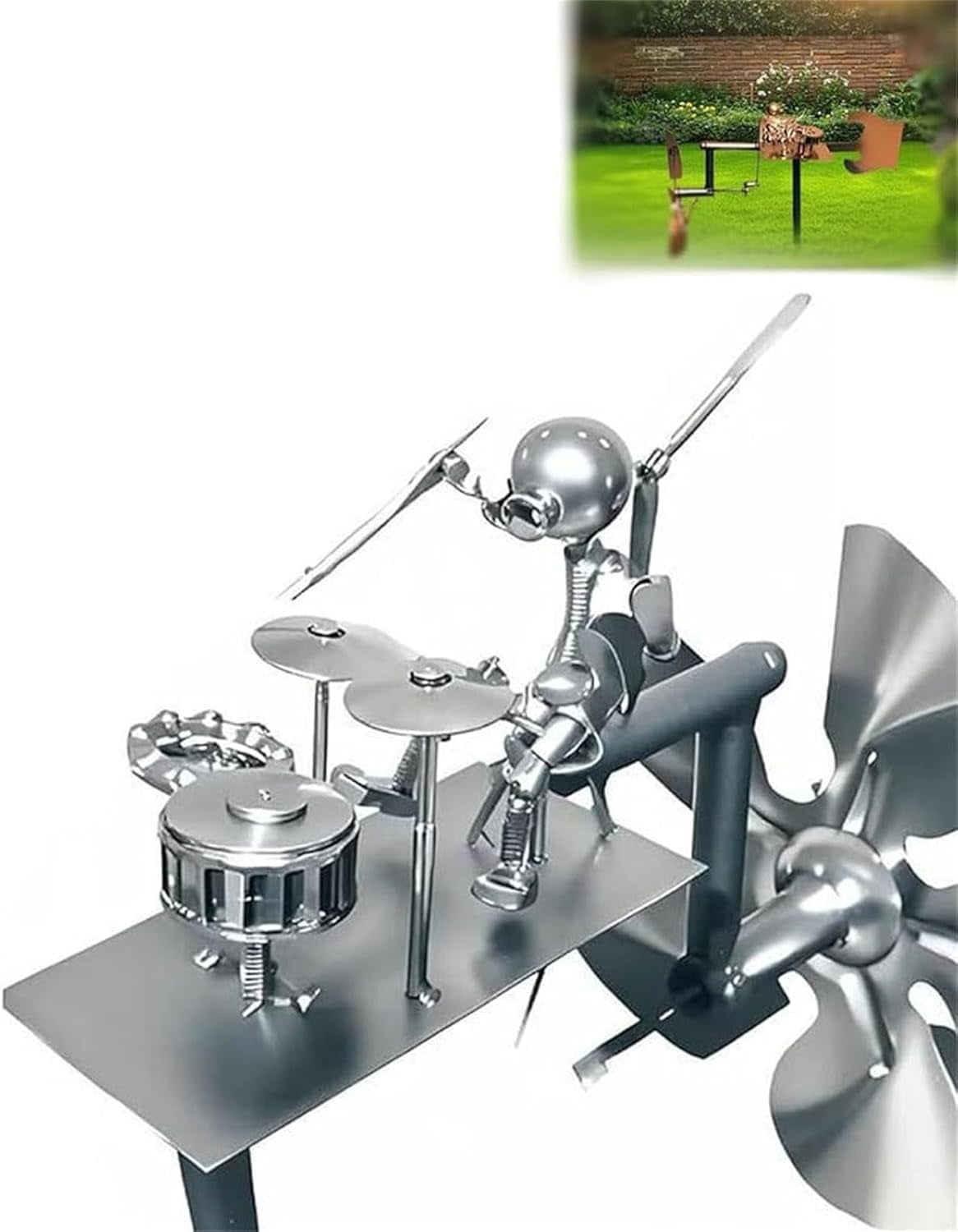 Handmade Metal Drummer Windmill Garden Decoration, Rockin Art ...