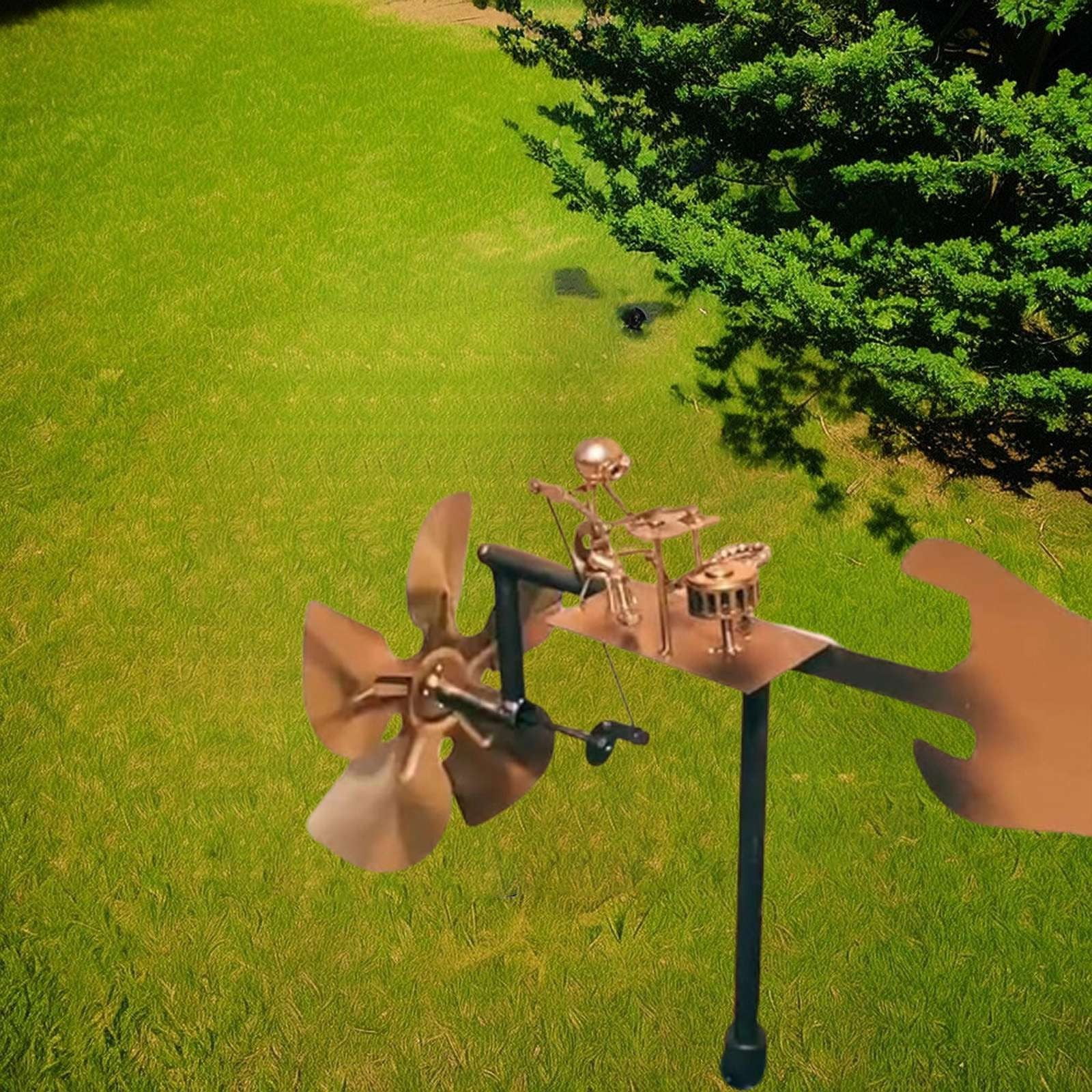 Handmade Metal Drummer Windmill Garden Percussionist Music Windmill ...