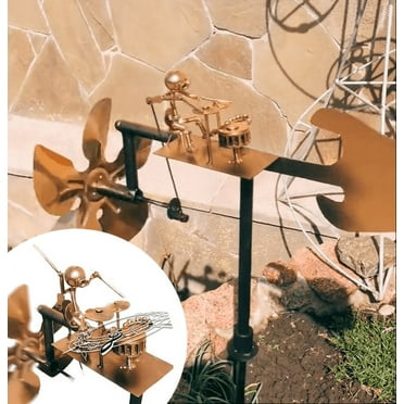 2025 Handmade Drummer Windmill, Metal Percussion Figurine, Garden ...