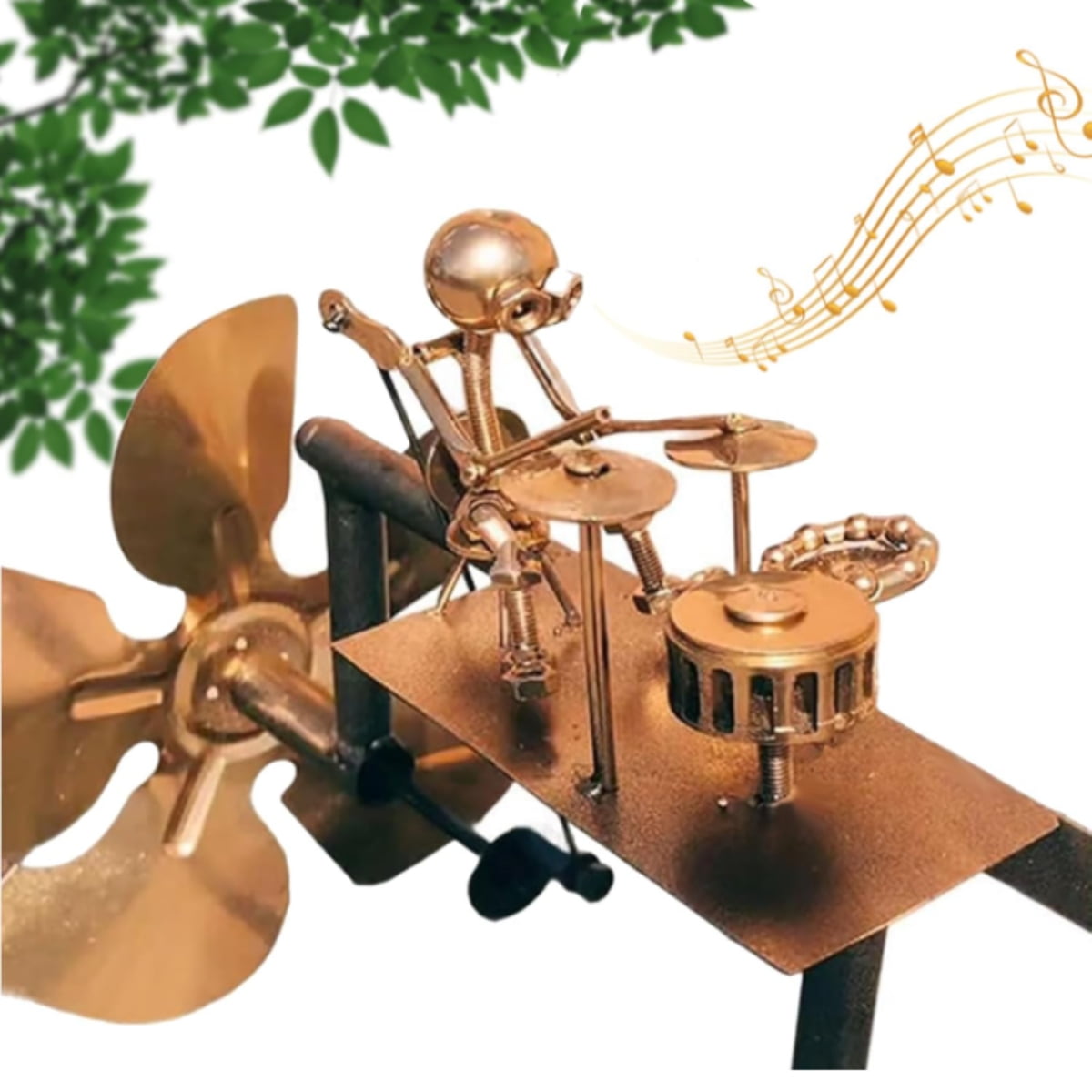Handmade Metal Drummer Windmill, Percussionist Music Figurines and ...