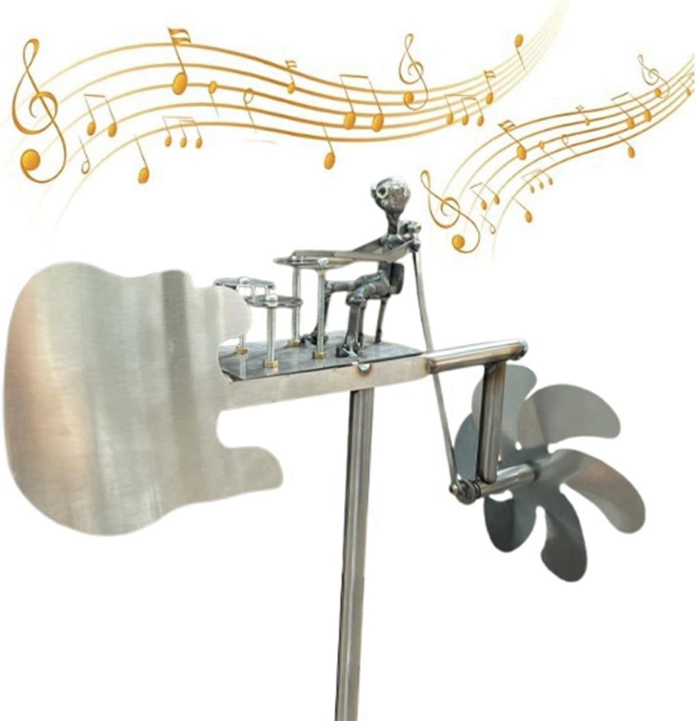 Handmade Metal Drummer Windmill, Percussionist Music Statues, Rockin ...