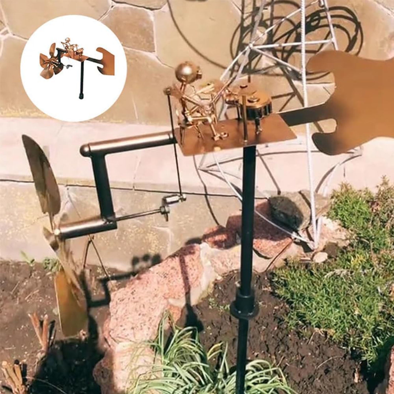 Handmade Metal Guitarist Windmill, Guitarist Windmill Garden Decoration ...