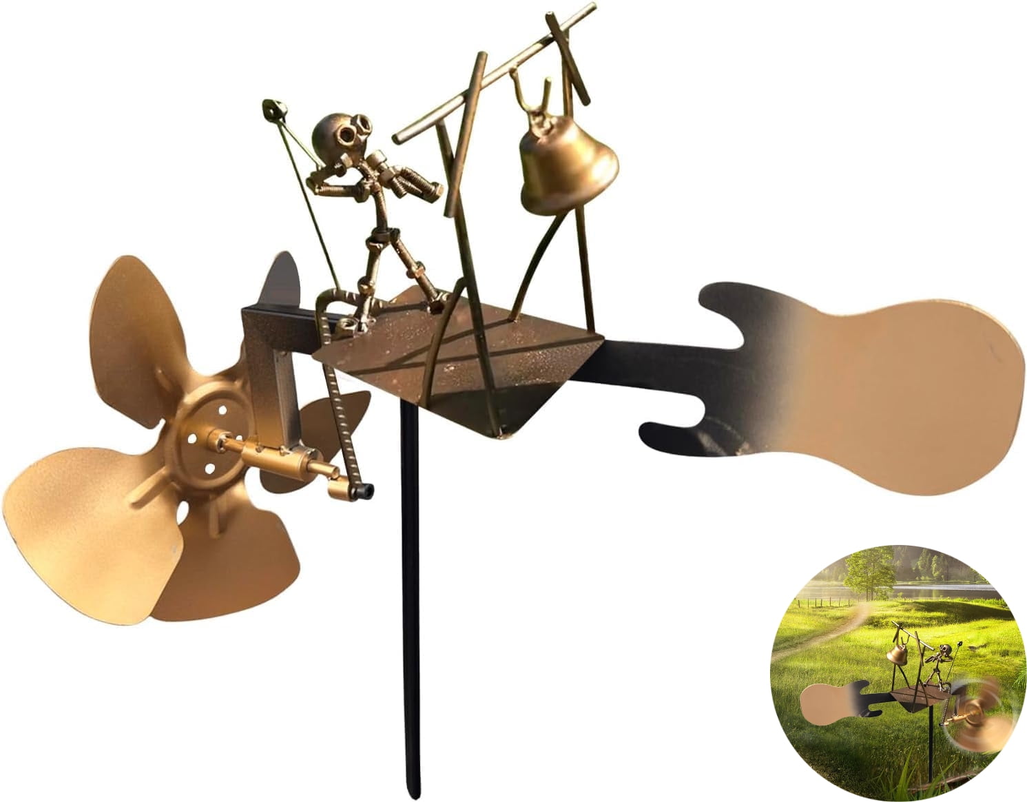 Handmade Metal Rock Band Windmill, Drummer Windmill Garden Decoration ...