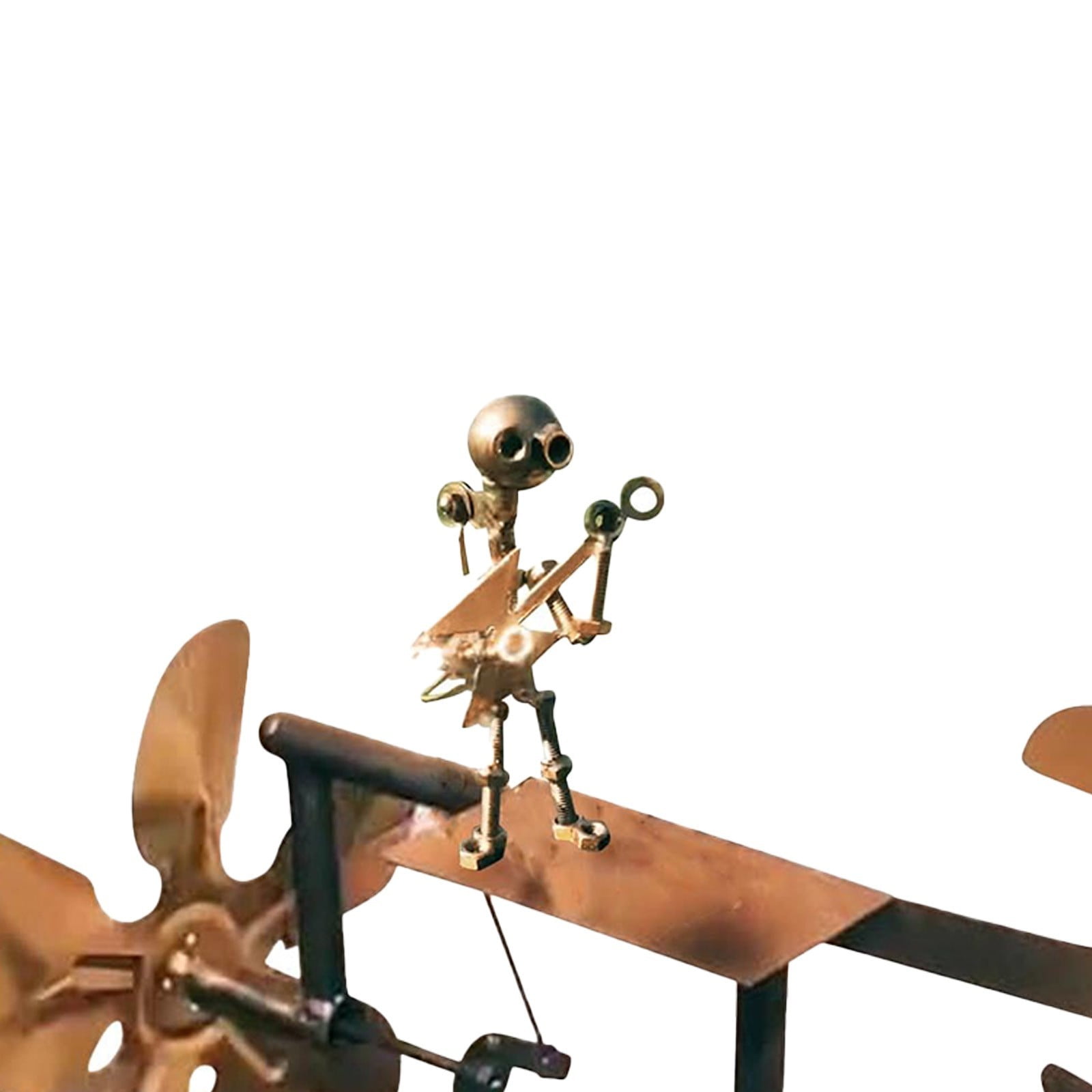 Handmade Metal Windmill Drummer Sculpture - Wind-Powered Kinetic Garden ...