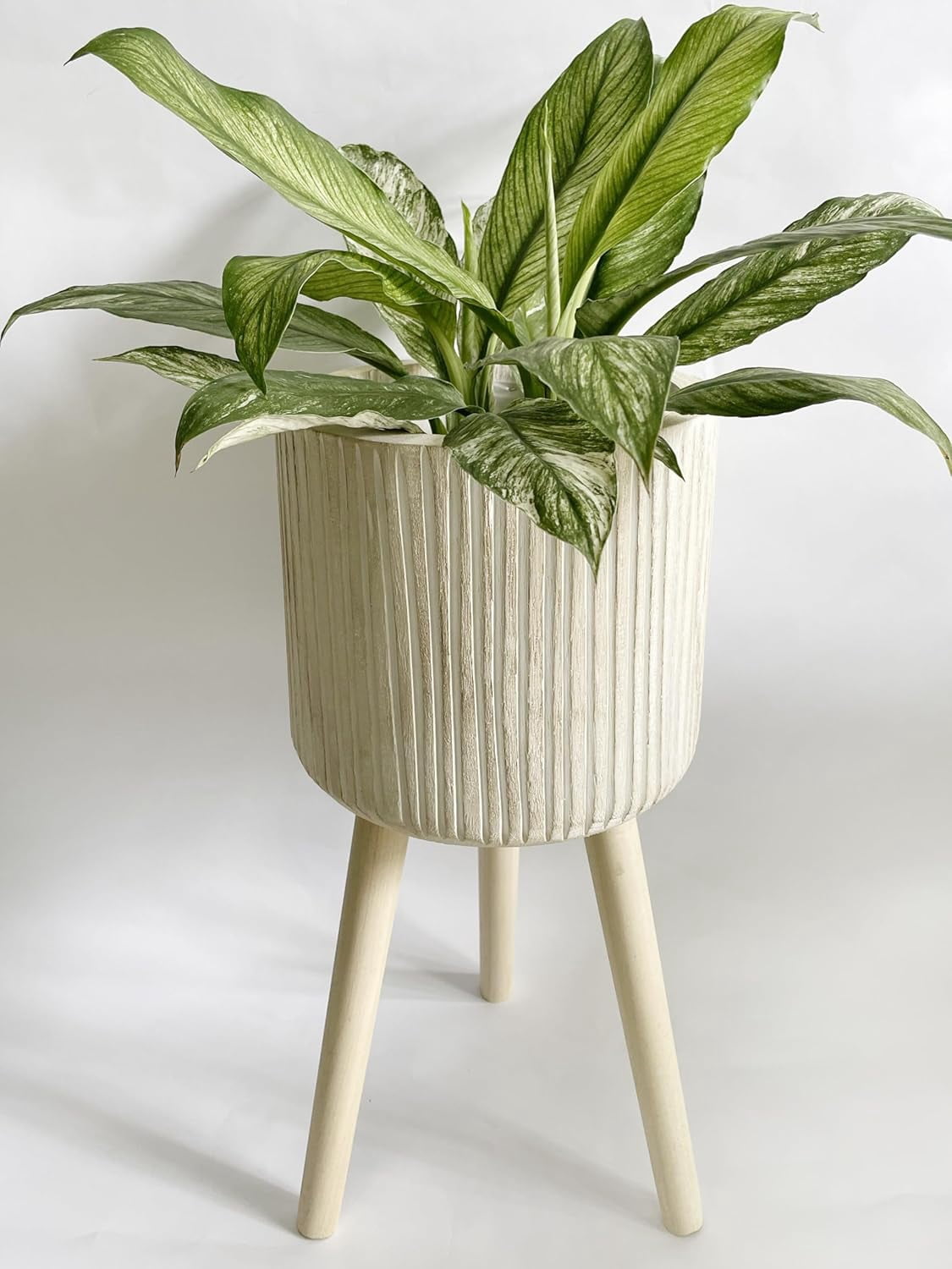 Handmade Mid Century Modern Wood Planter, Rustic Indoor Flower Pot ...