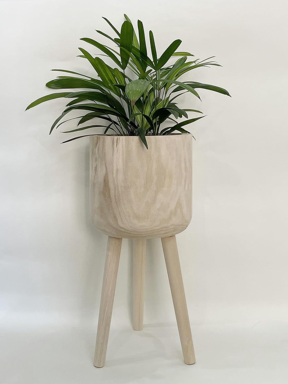 Handmade Mid Century Modern Wood Planter, Rustic Indoor Flower Pot ...
