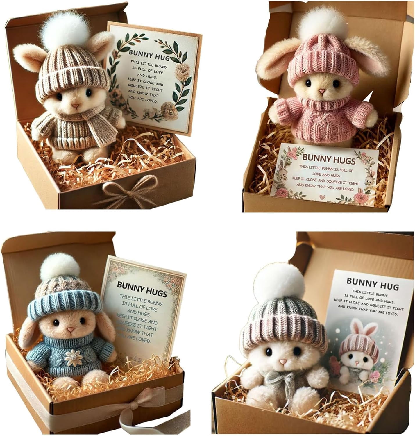 Handmade Mini Bunny Hug Cute Easter Gift,2026 New Soft Floppy Emotional ...