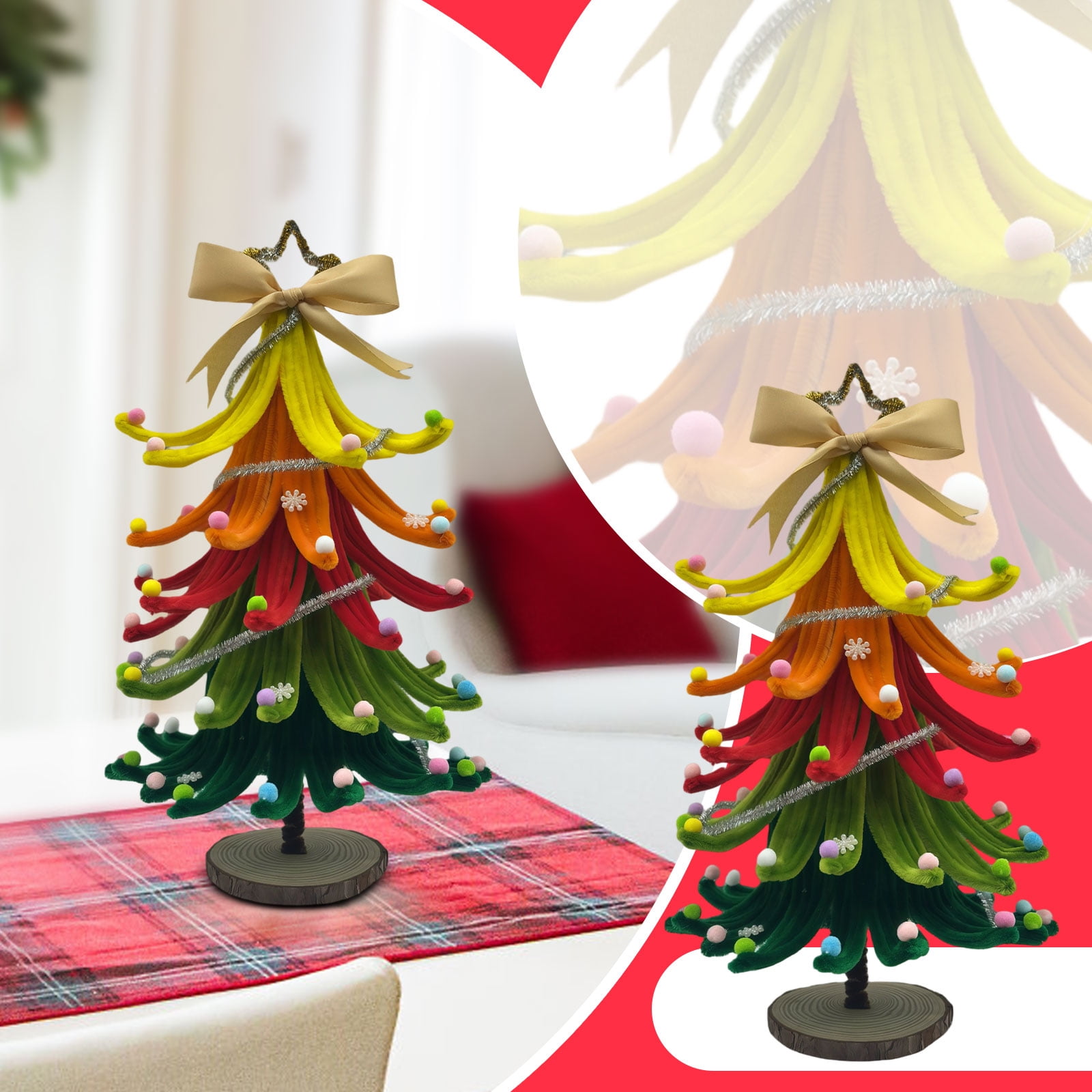 Handmade Mini Christmas Tree Kit,Pipe-Cleaner DIY Lighted Christmas ...