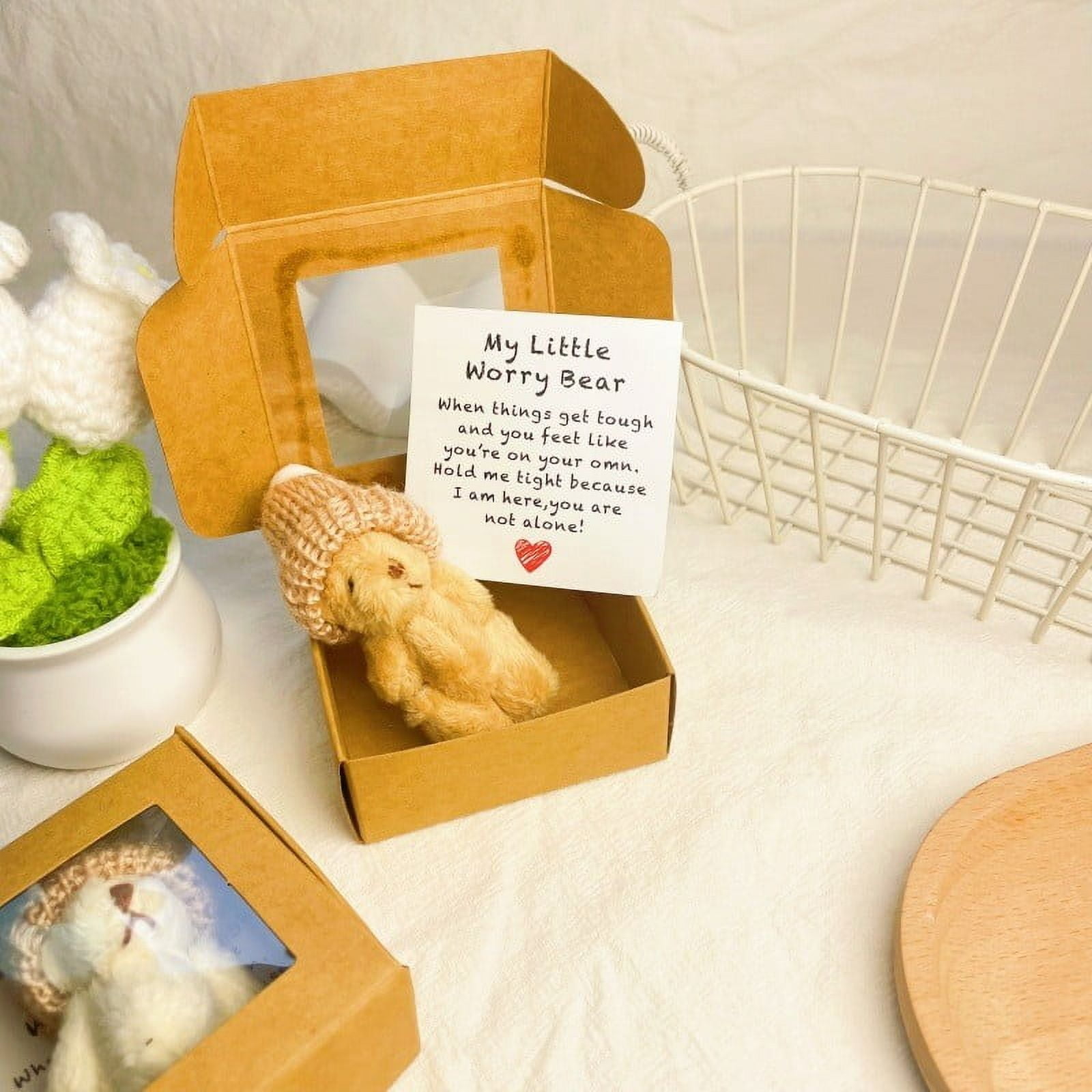 Handmade Mini Plush Teddy Bear in Box 2026 New My Little Worry Bear ...