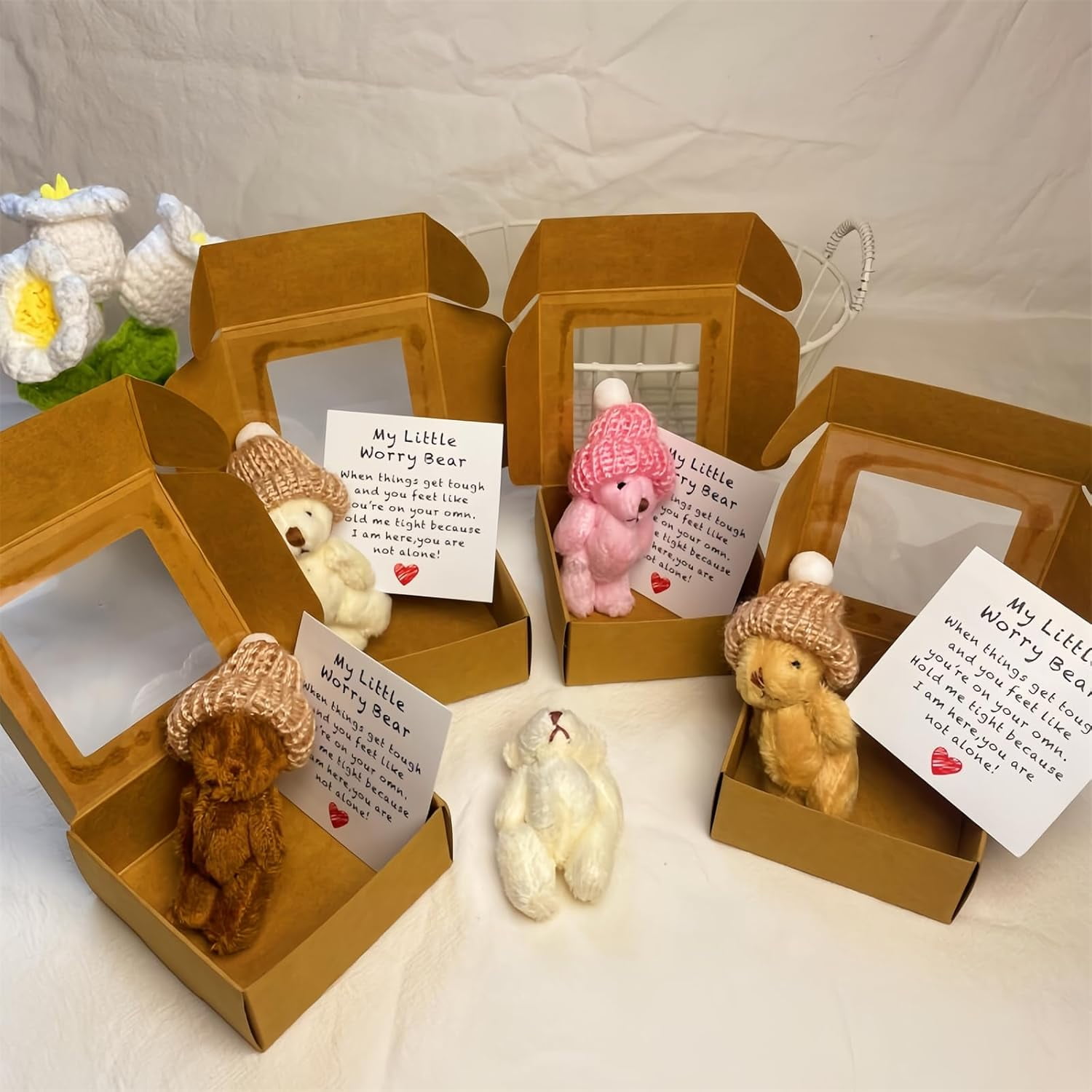 Handmade Mini Plush Teddy Bear in Box, Little Bear in A Box, My Little ...