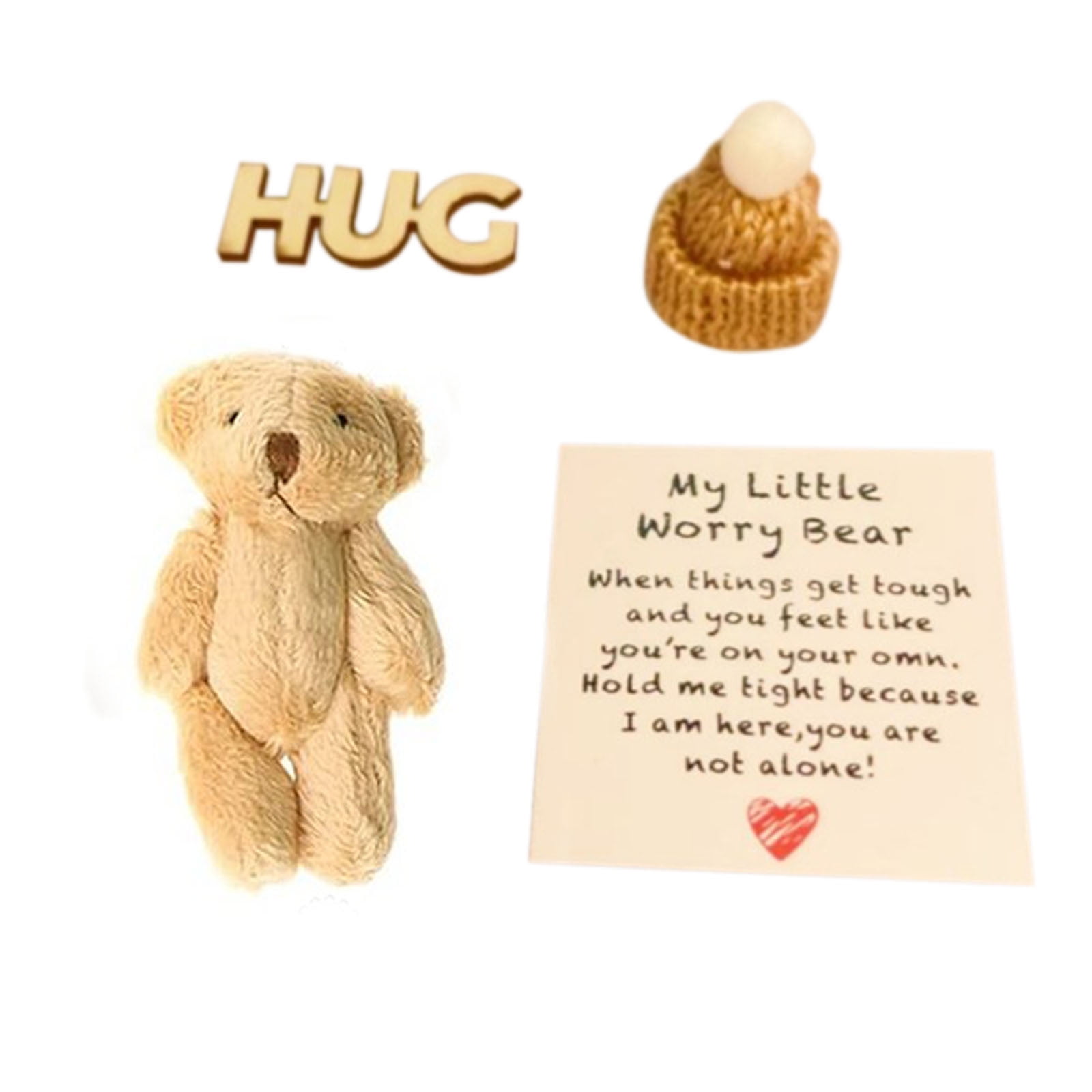 Handmade Mini Plush Teddy Bear in Box, Little Bear in A Box, Mini Pocket Bears Hug Plush with ...