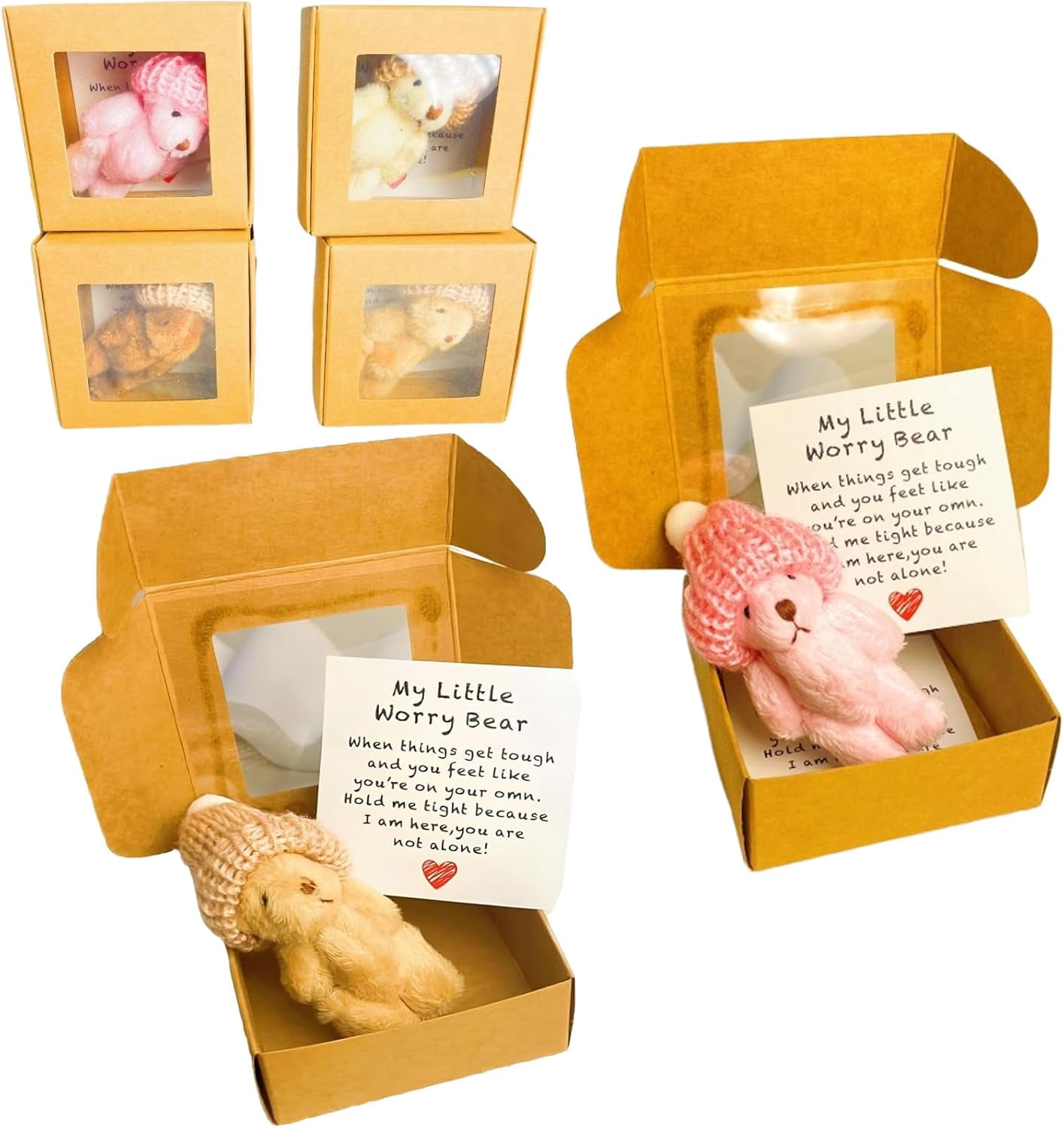 Handmade Mini Plush Teddy Bear in Box, Little Bear in A Box, Mini Plush ...