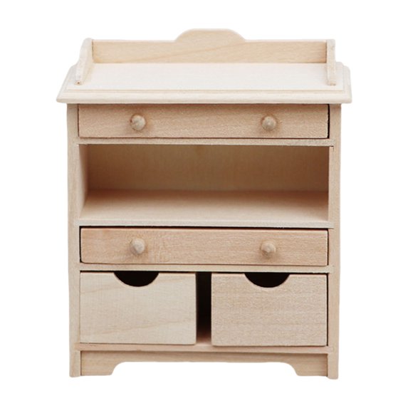 1:12 Scale Wooden Dollhouses Furniture Miniature Cabinet Unpainted For ...