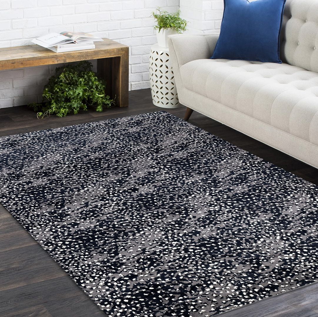 Handmade Modern Contemporary Black Area Rug 8 x 10 - Walmart.com