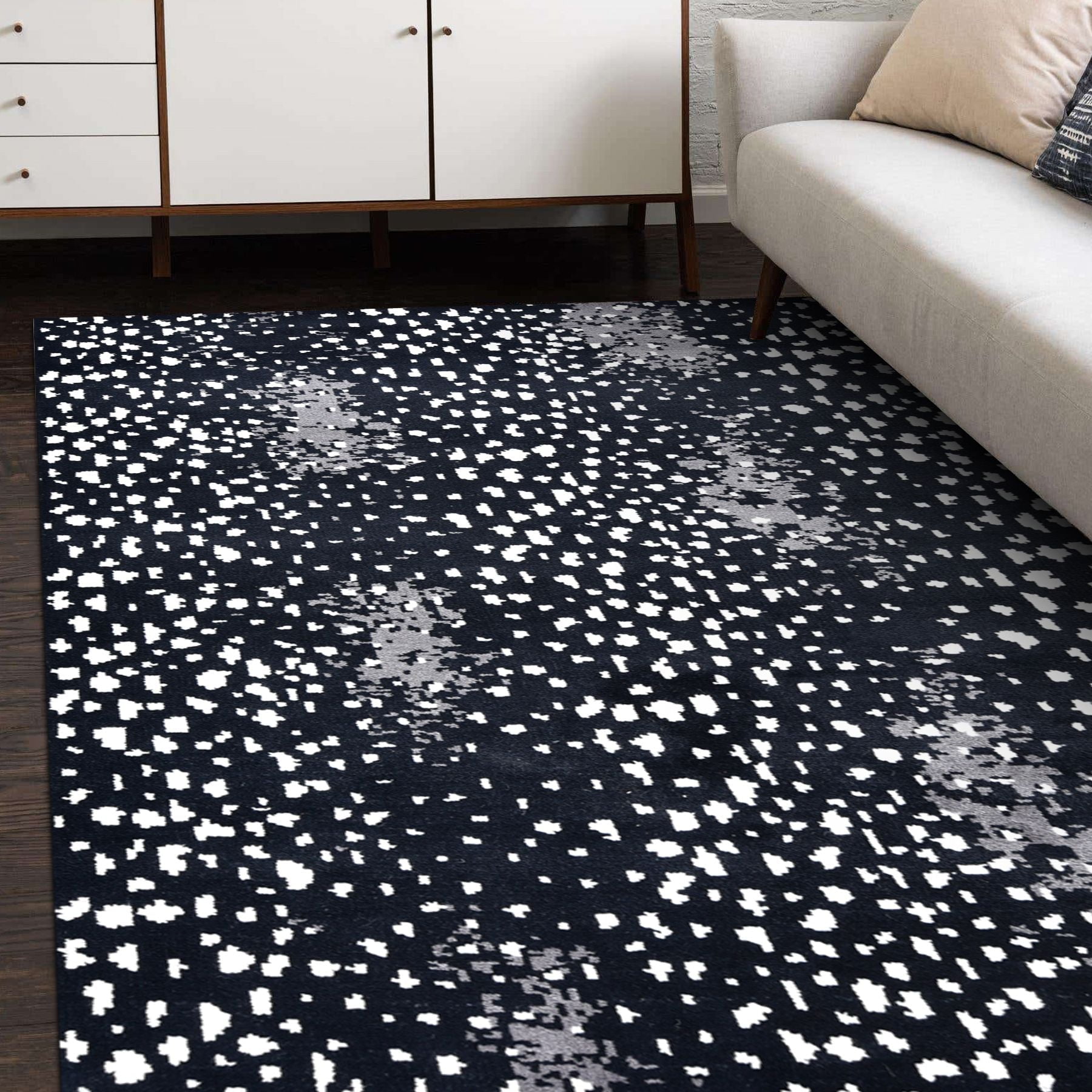 Masada Rugs Modern Contemporary Area Rug, Blue Grey Black (8 Feet X 10 ...