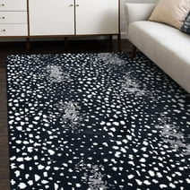 SAFAVIEH Studio Leather Juniper Geometric Area Rug, Black, 4' x 6 ...