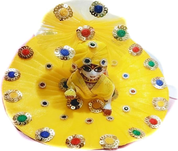Handmade Multicolor Ladoo Gopal Dress with Designer Net Fabric and ...