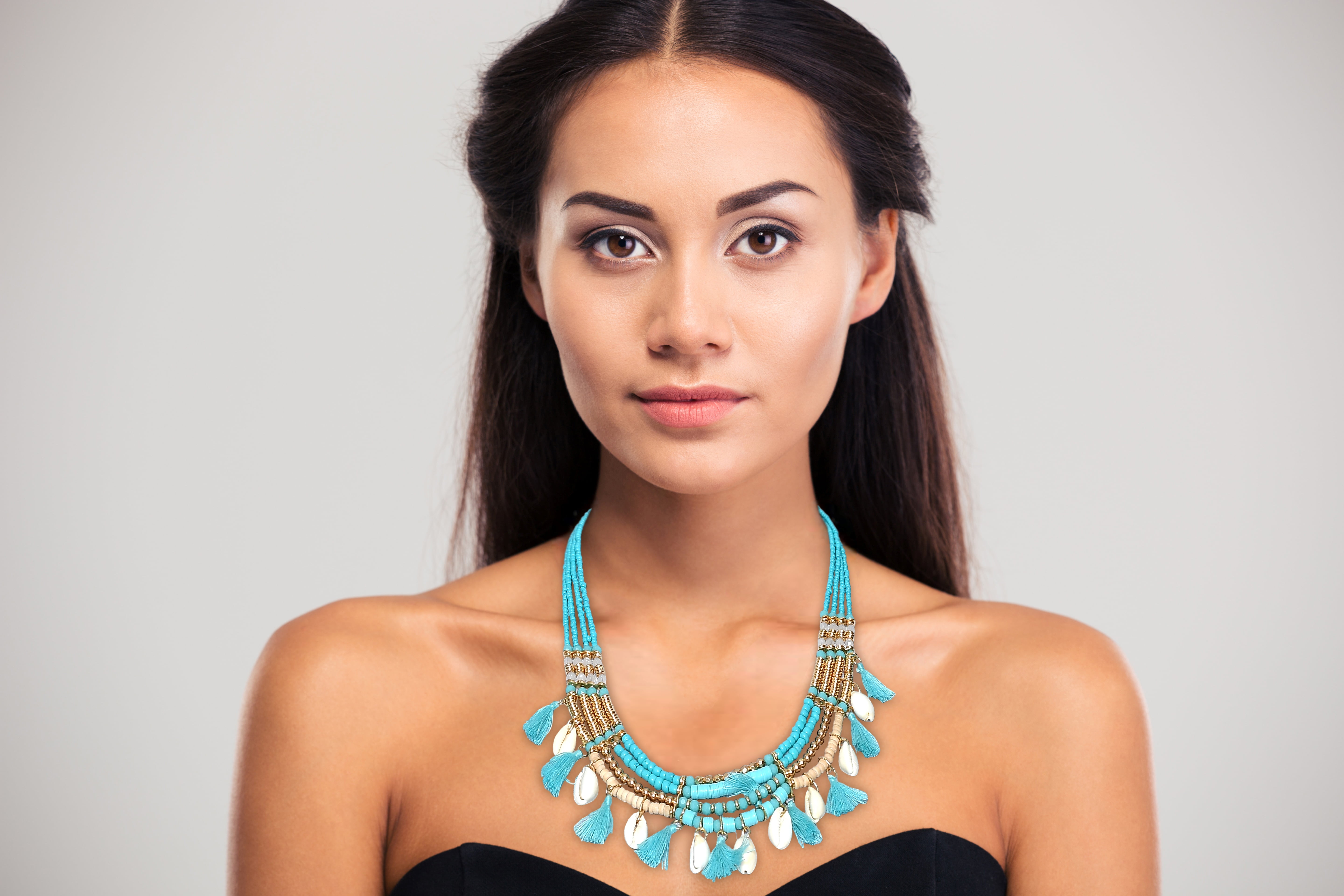 Handmade Native Shell Tassel Beaded Necklace,Glass Seed Beaded Bohemian ...