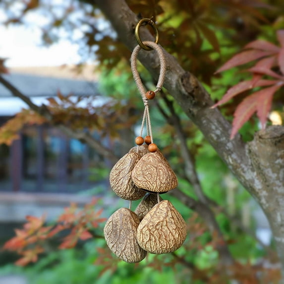 Handmade Natural Nut Shell Wind Chimes, Soothing Indoor Outdoor Bell ...