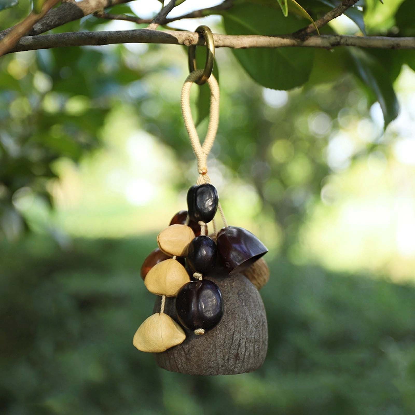 Handmade Natural Nut Shell Wind Chimes, Soothing Indoor Outdoor Bell ...