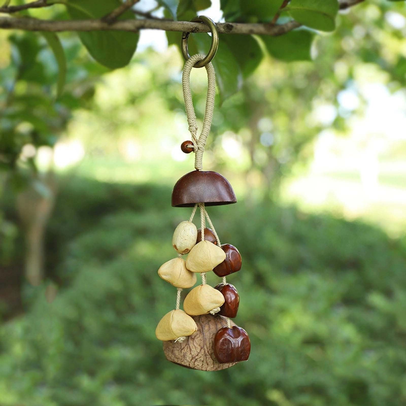 Handmade Natural Nut Shell Wind Chimes, Soothing Indoor Outdoor Bell ...