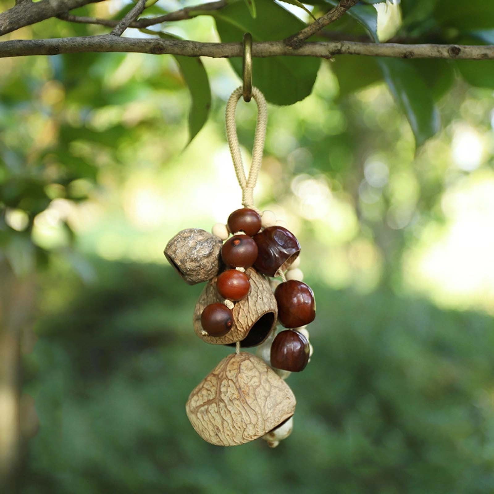 Handmade Natural Nut Shell Wind Chimes, Soothing Indoor Outdoor Bell ...