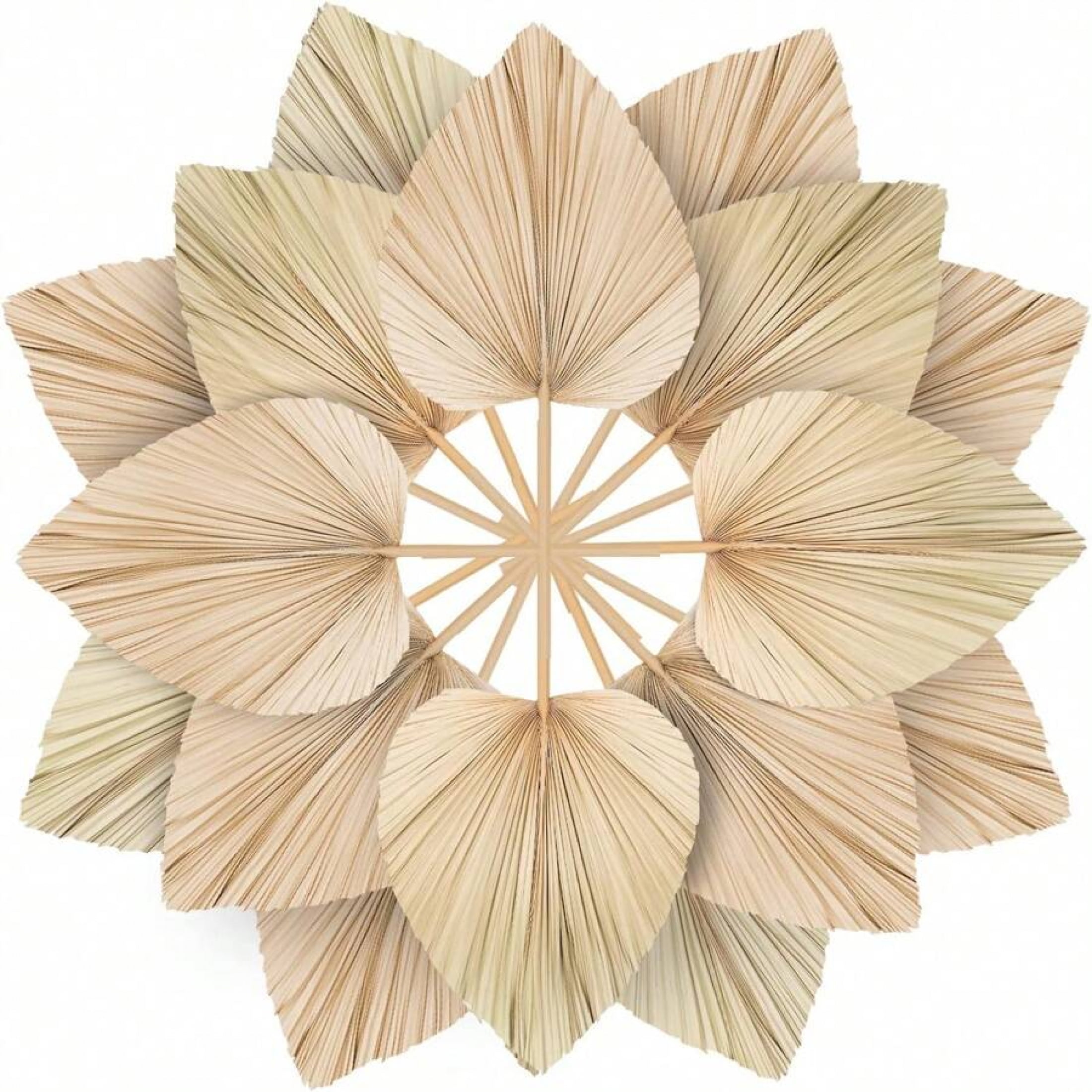 Handmade Natural Palm Leaf Flower - Shaped Wall Decor for Bohemian ...