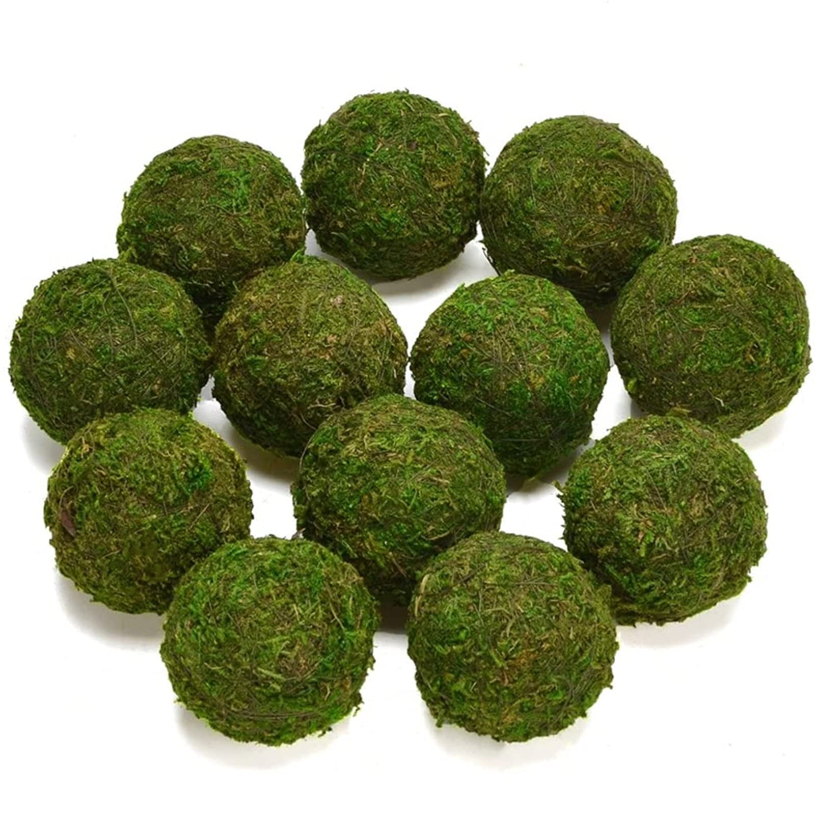 Handmade Natural Preserved Moss Decorative Balls, Set of 6 Green Moss ...