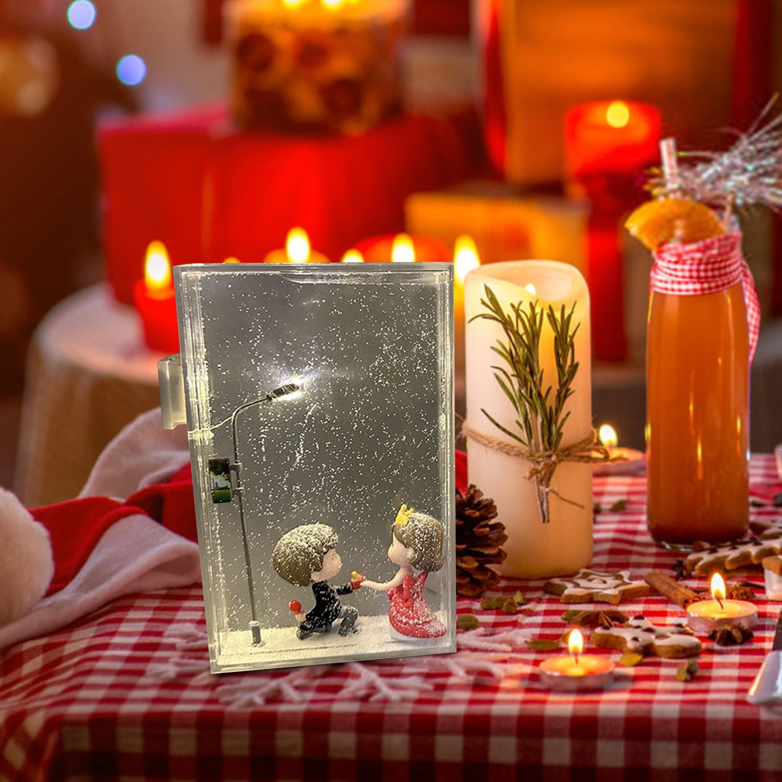 Handmade Night Lights Snowy Landscape with Sparkling Light Snowflakes - DIY Magic Street Light ...