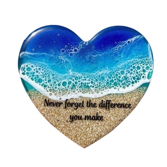 Handmade Ocean Pocket Heart Token - Mini Beach Theme Keepsake, Symbol ...