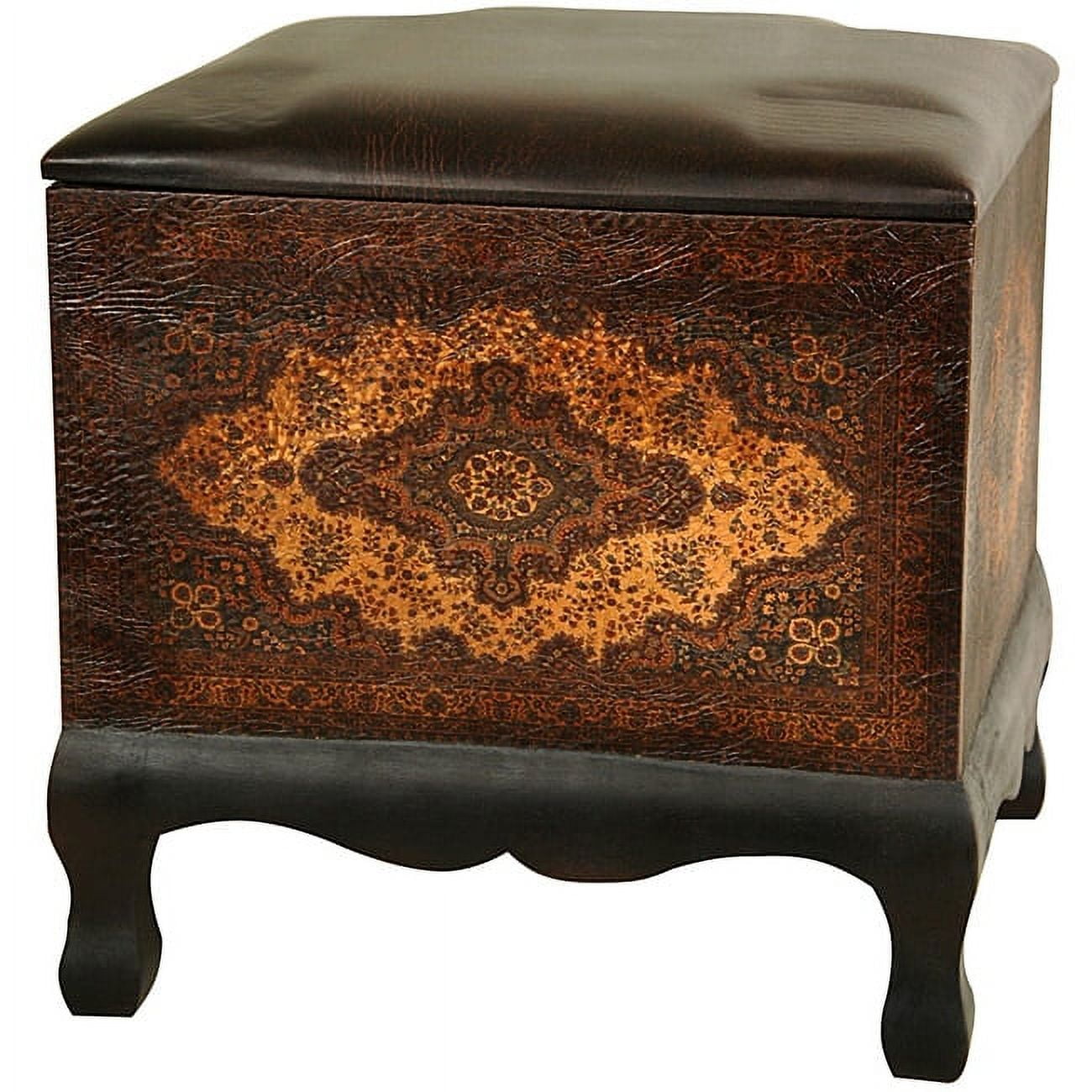Free Shipping! Bed Bath & Beyond Handmade Baroque Ottoman Faux Leather ...