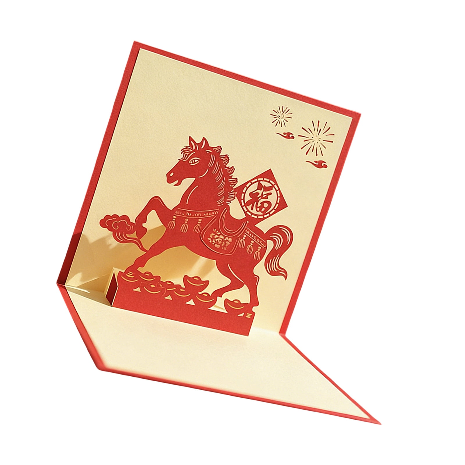 Handmade Paper Carving Horse Greeting Card for Chinese New Year and ...