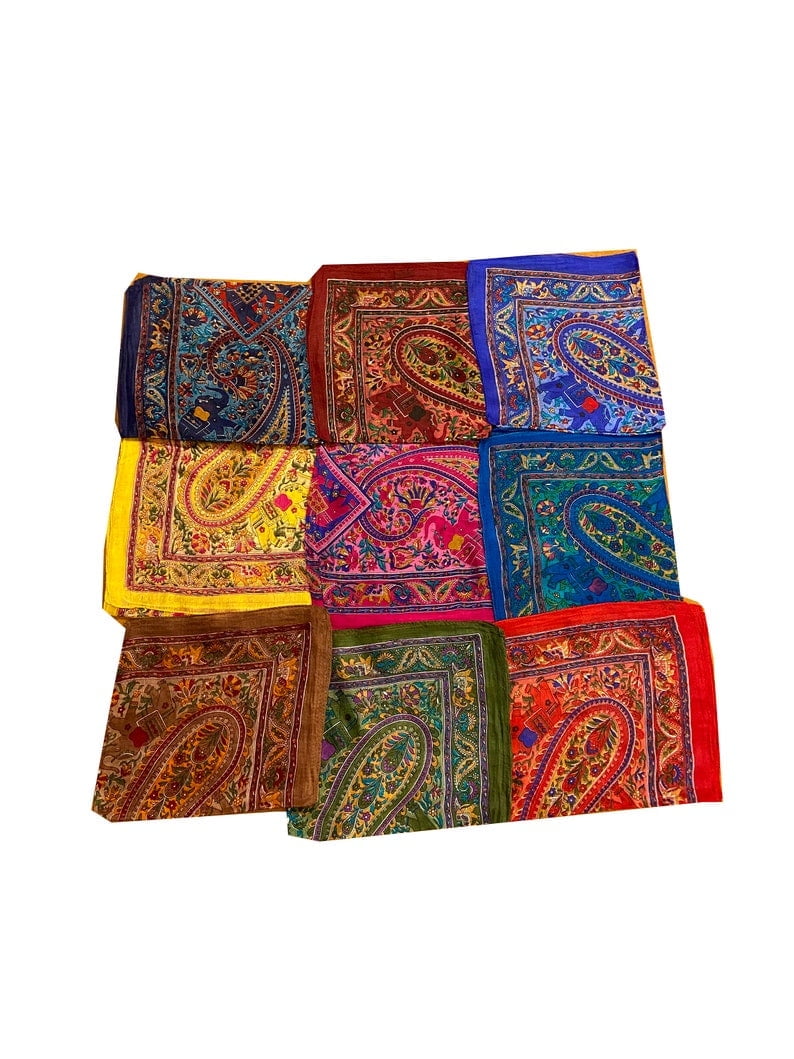 Handmade Patchwork Silk Sari Scarves - Wholesale Lot Indian Multi Layer ...