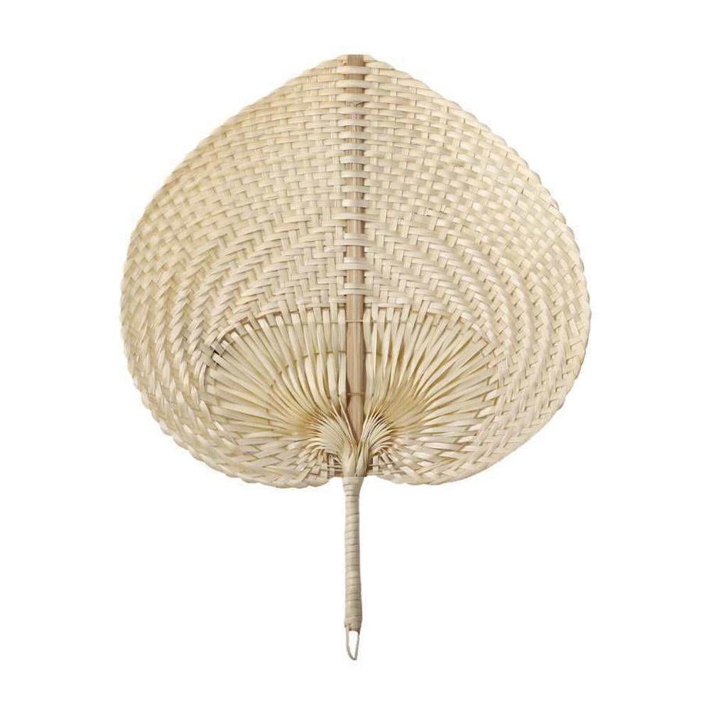 Handmade Peach Shape Bamboo Fan Weave Rattan Crafts Cooling Plantain ...