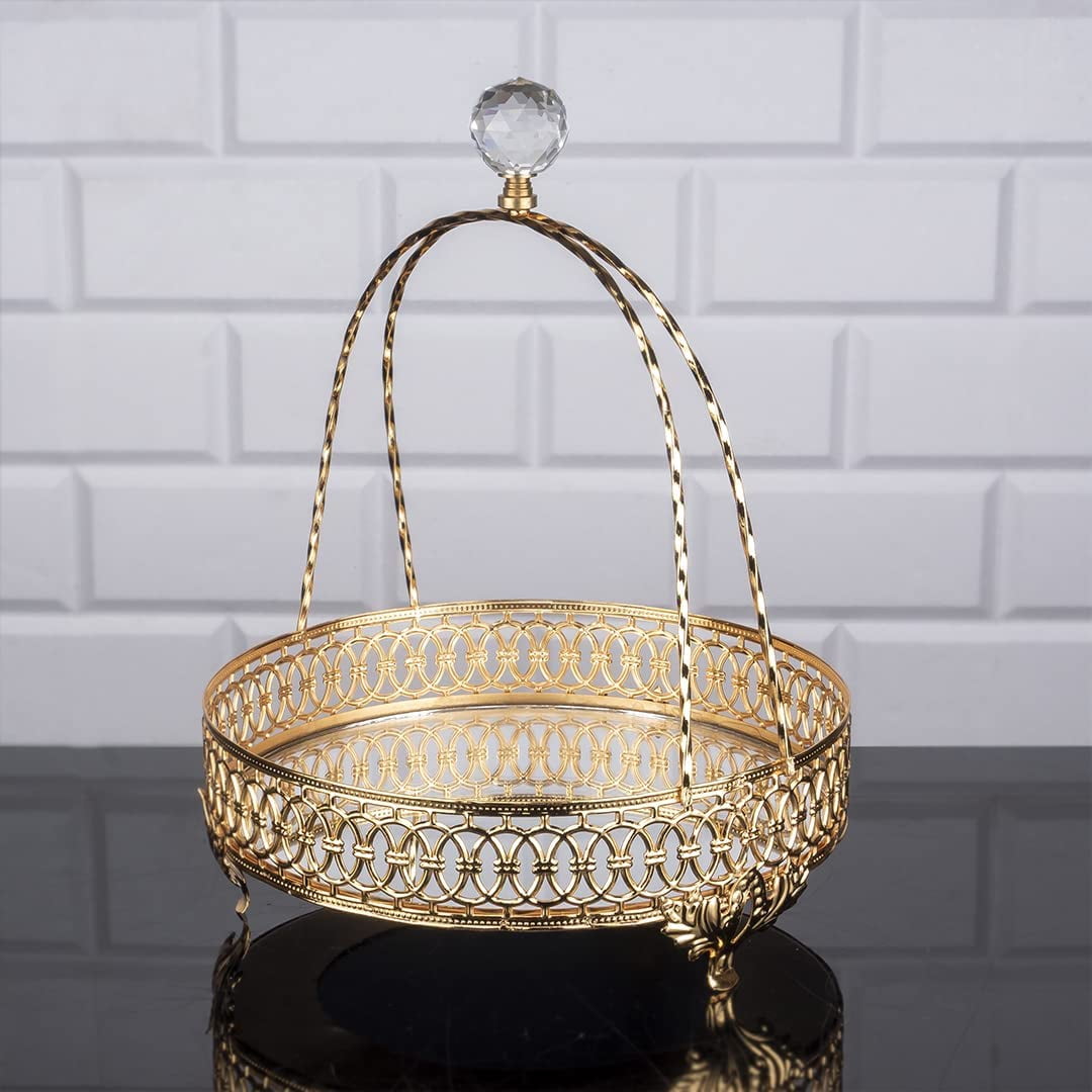 Handmade Perfume Organizer Tray with Handles, Decorative Metal Vanity ...