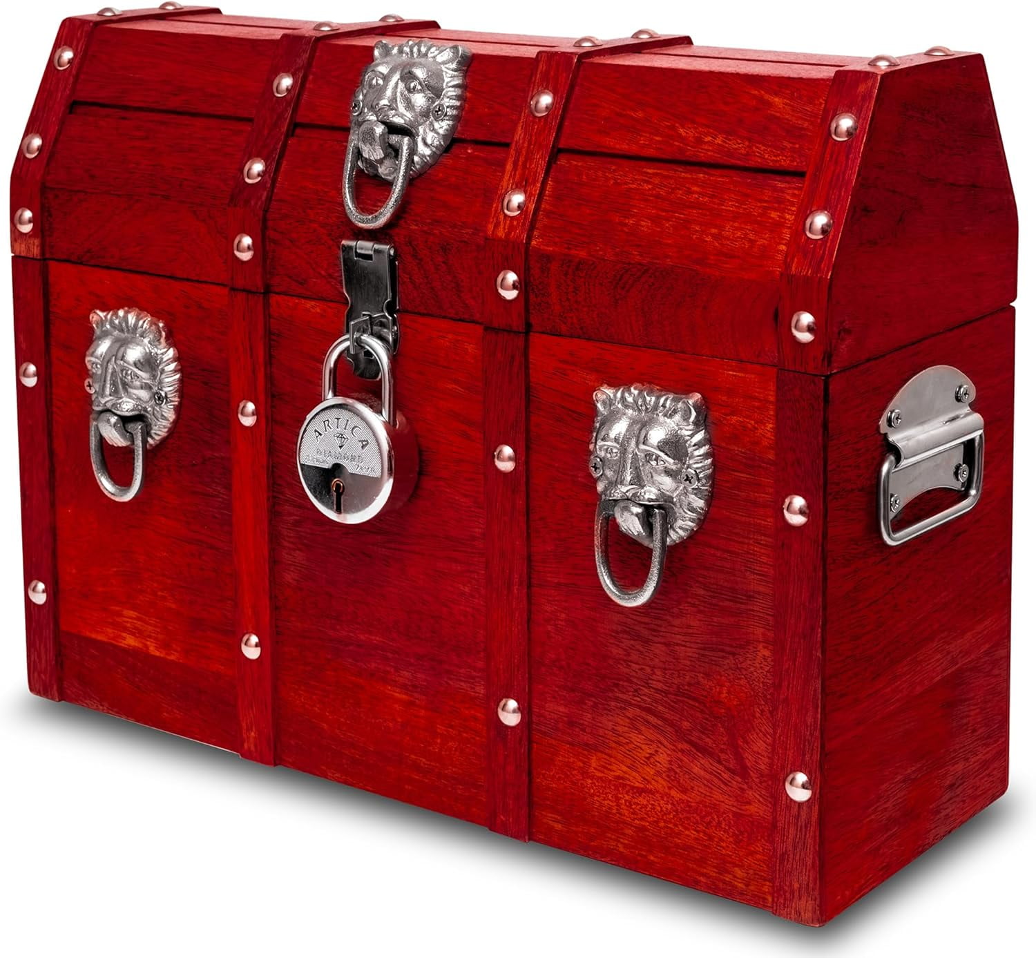 Handmade Pirate Treasure Chest with Lock and Keys - 16 x 12 Inch ...
