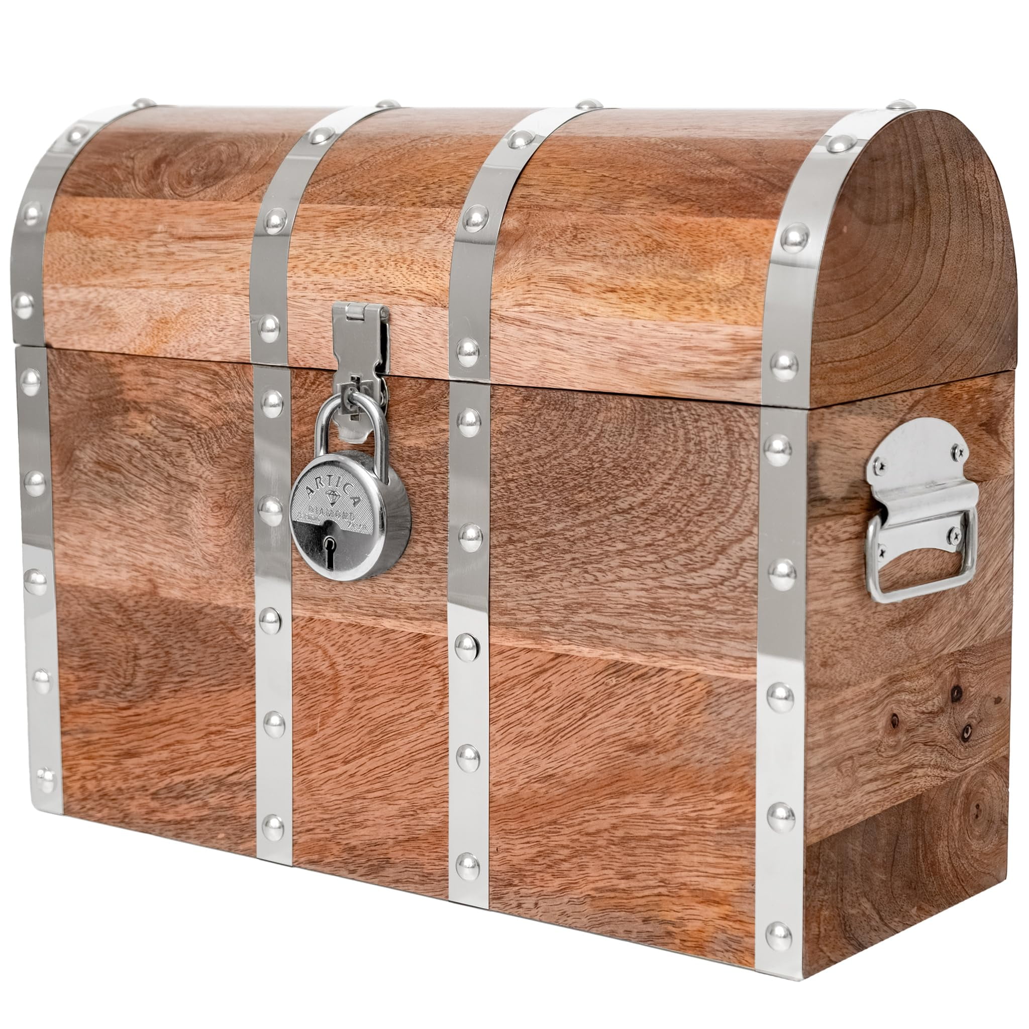 Handmade Pirate Treasure Chest with Lock and Keys - 16 x 12 Inch ...