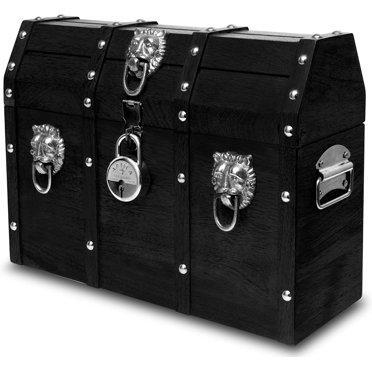 "Brynnberg Wooden Trunk - Lionshead Treasure Chest - 13""x9""x9.5 ...