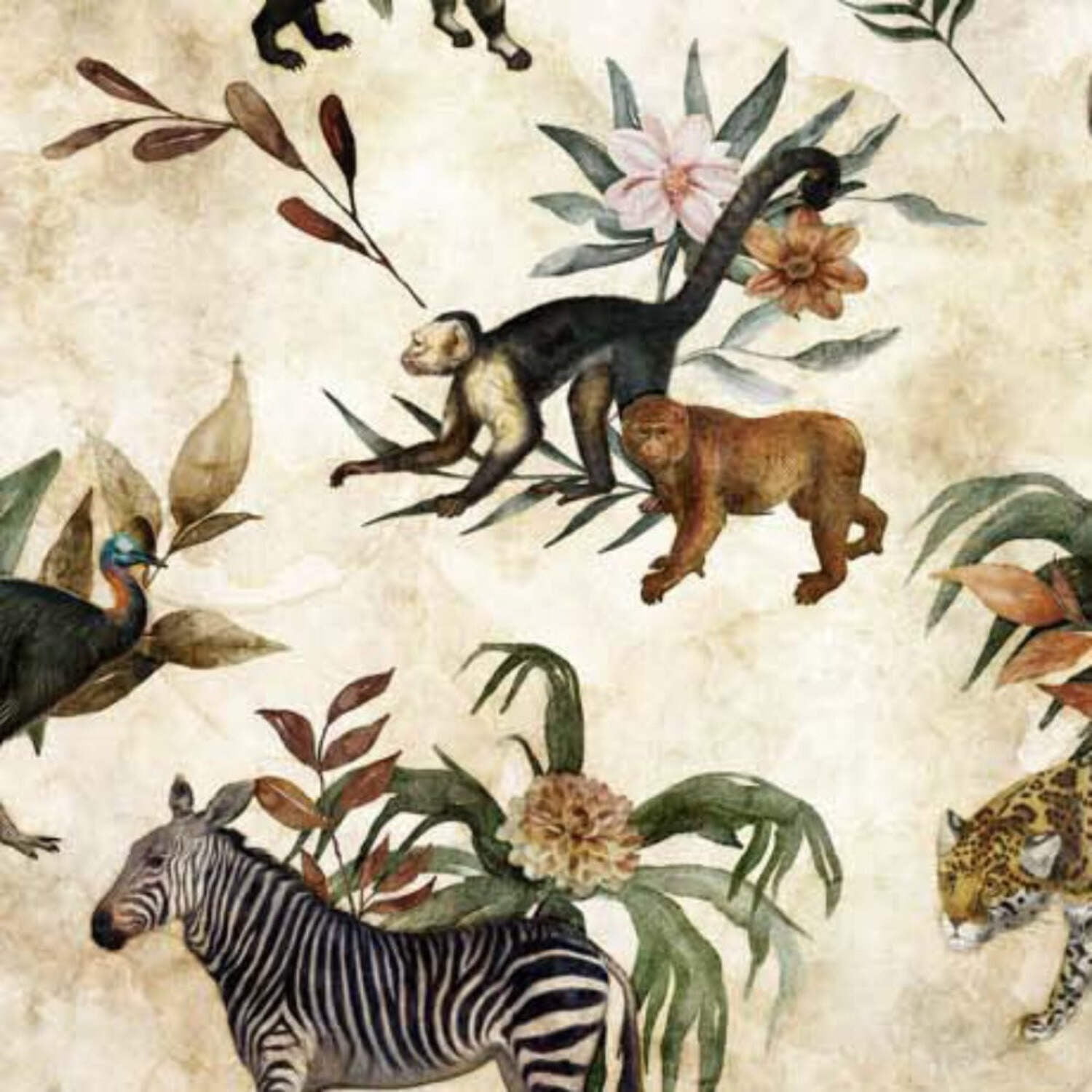 Handmade Placemat Or Table Runner Safari Dreams Animals Allover ...