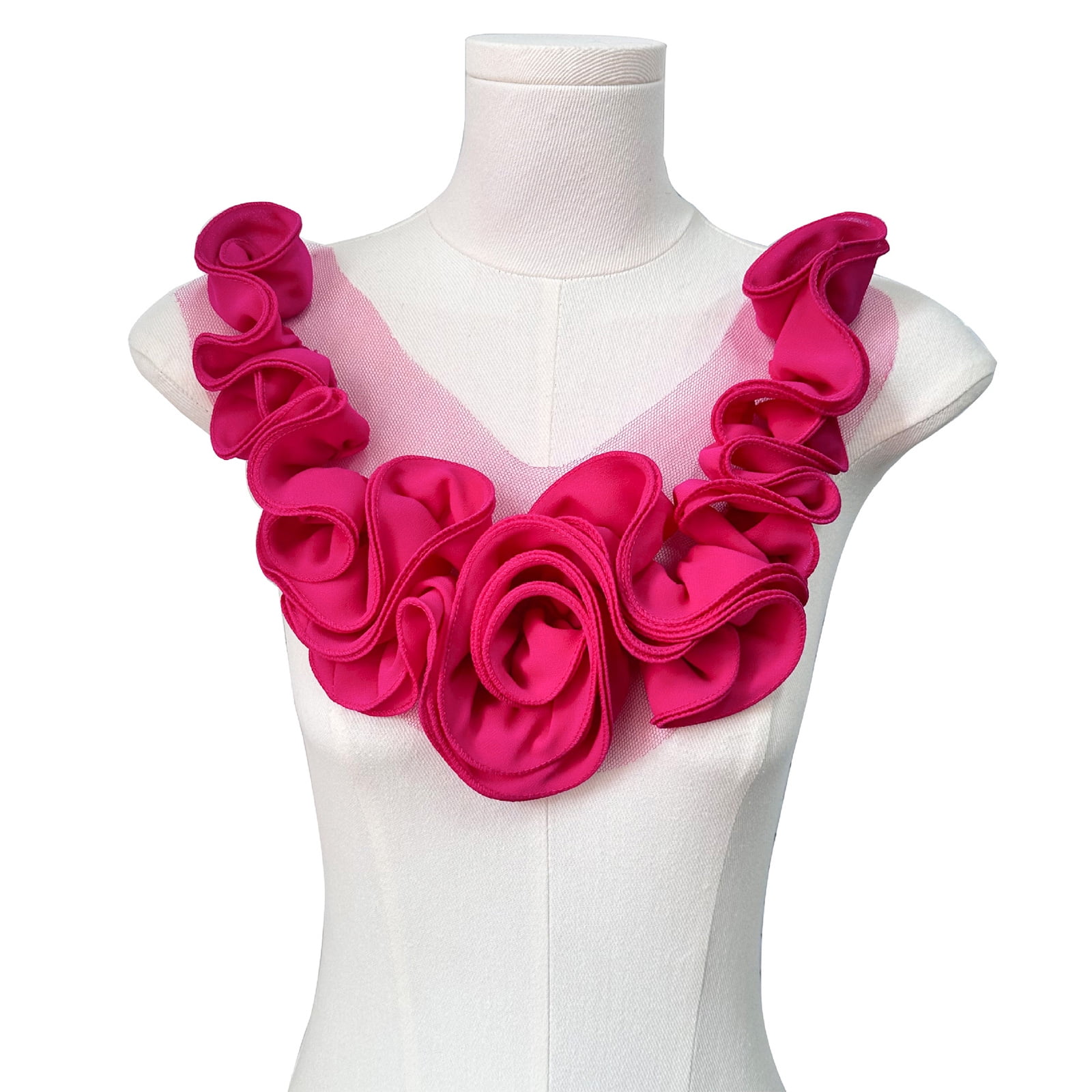 Handmade Pleated Flower Fabric Patches For Clothing Repair And Craft ...