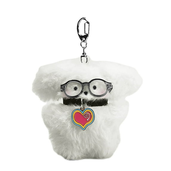 Handmade Plush Dog Keychain Furry Keyring Pendant for Purse Elegant ...
