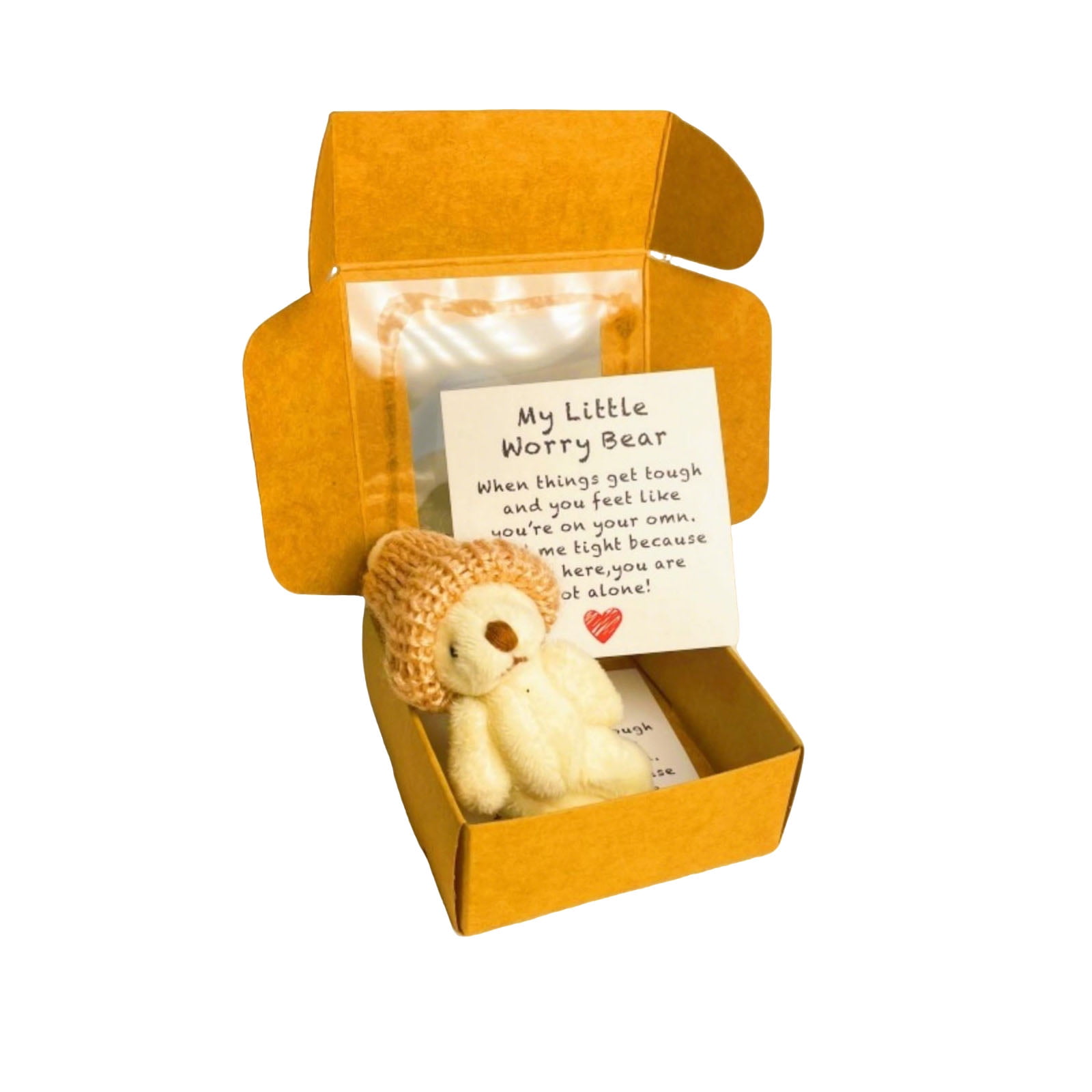 Handmade Plush Teddy Bear In Box, Portable Emotional Comfort Keepsake ...
