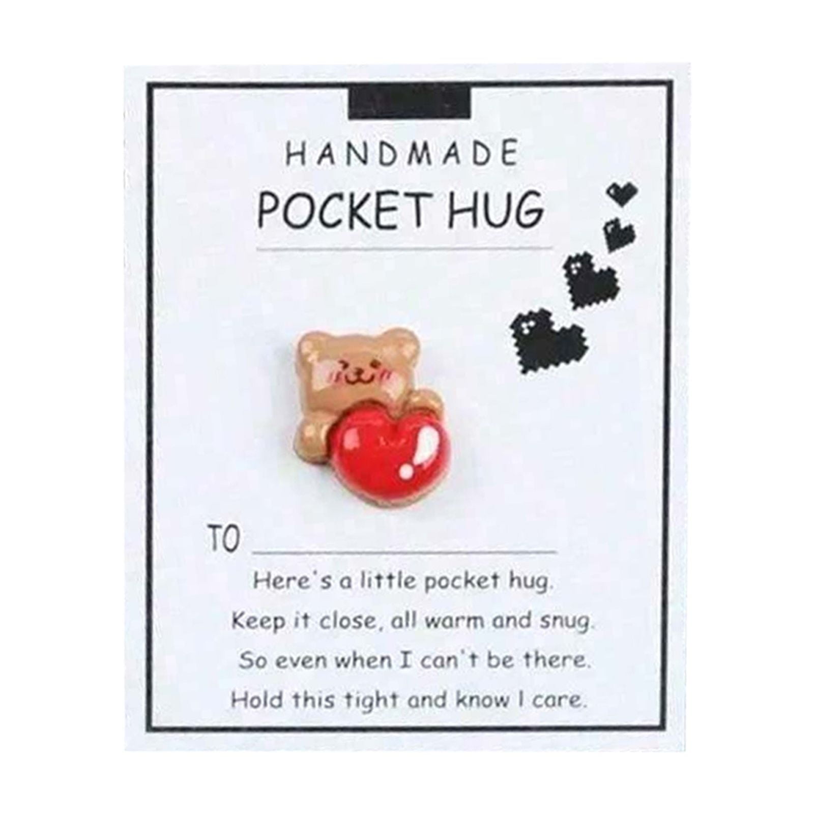 Handmade Pocket Hug Card with Resin Love Bear for Invitation ...