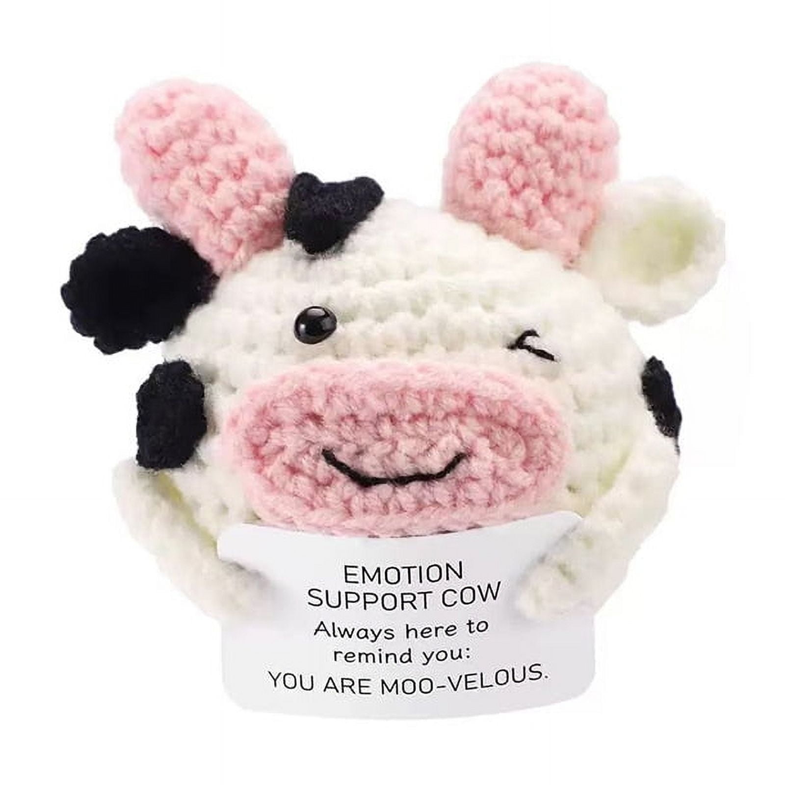 Handmade Positive Cow, Mini Cotton Thread Positive Cow Crochet with ...