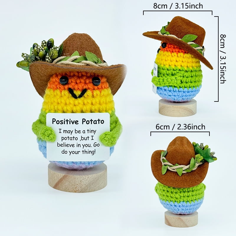 Handmade Positive Cowboy Hat Colored Potato Gifts Funny Crochet Potato ...